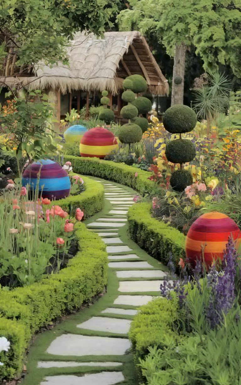 25 Diy Yard Art Ideas - DIYCozy: Nails, Decor, DIY, Gardening, Holidays