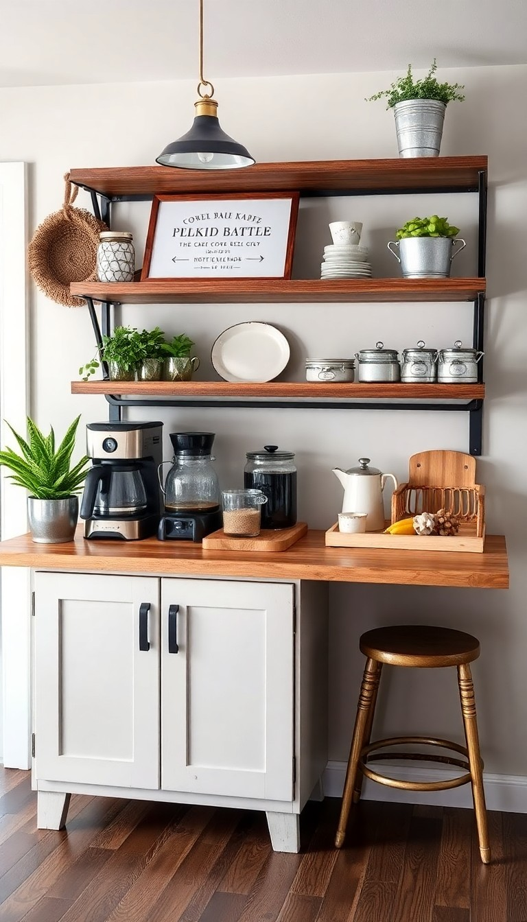17 Farmhouse Coffee Bar Ideas: Rustic Charm - DIYCozy: Nails, Decor ...